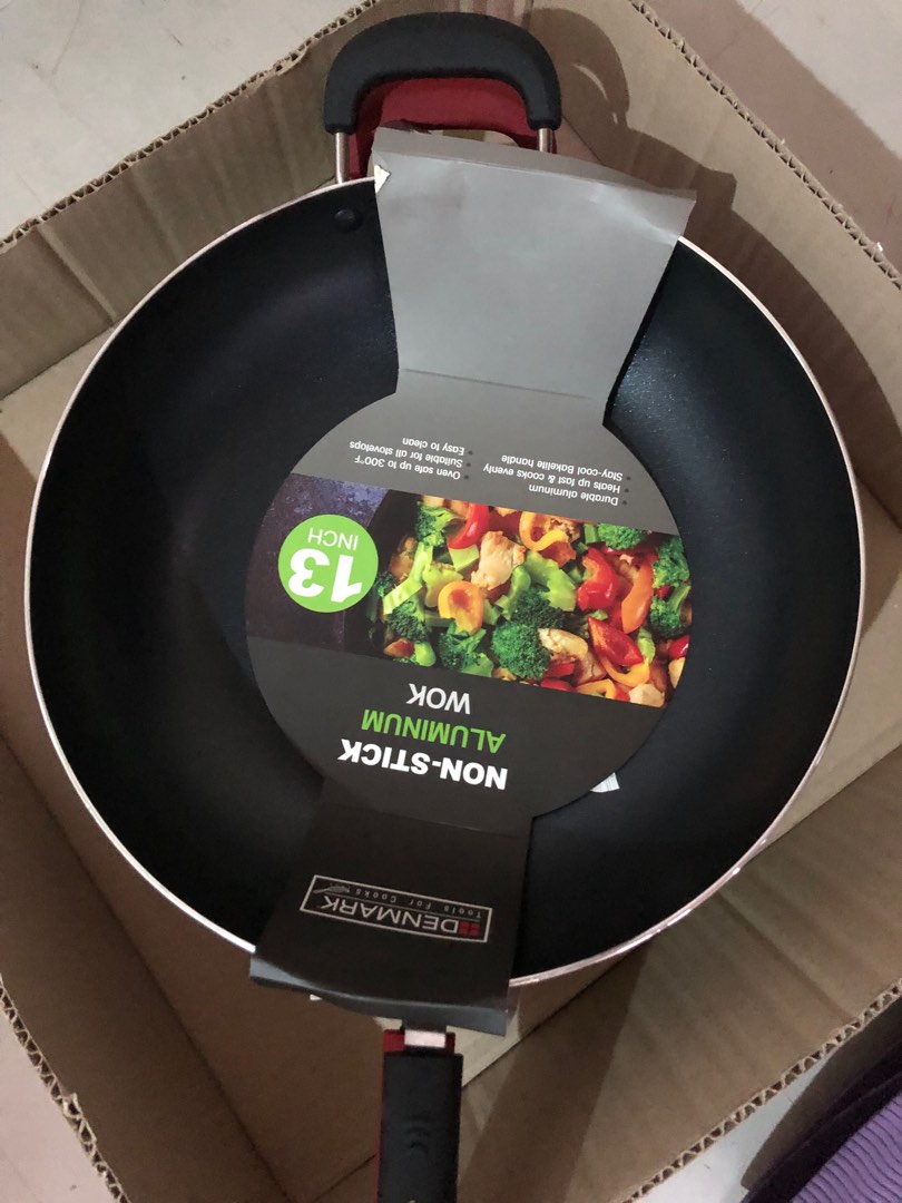 Denmark Tools for Cook Non-Stick 13” Aluminum Wok, Furniture & Home ...