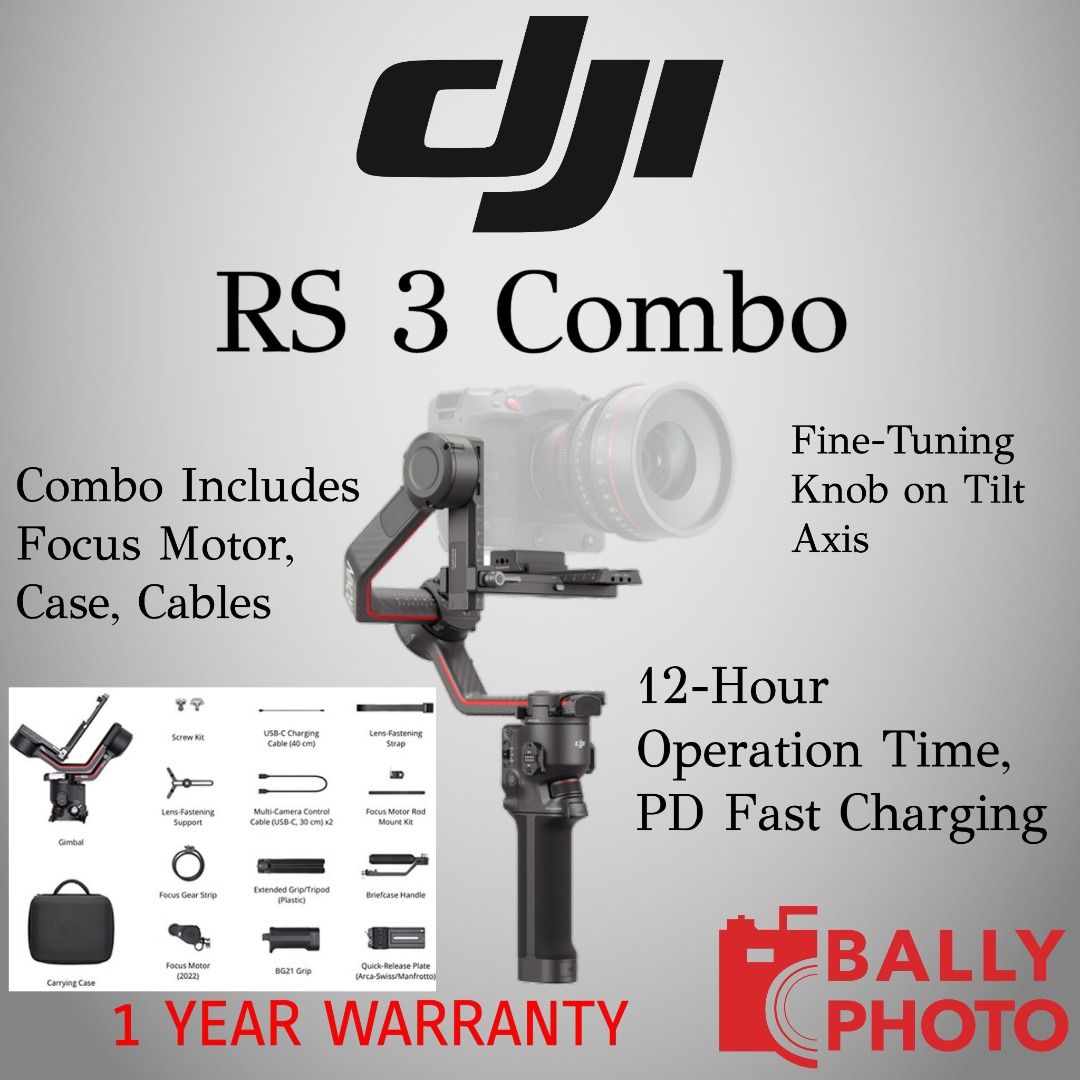 DJI RS 3 Gimbal Stabilizer Combo, Photography, Photography Accessories ...