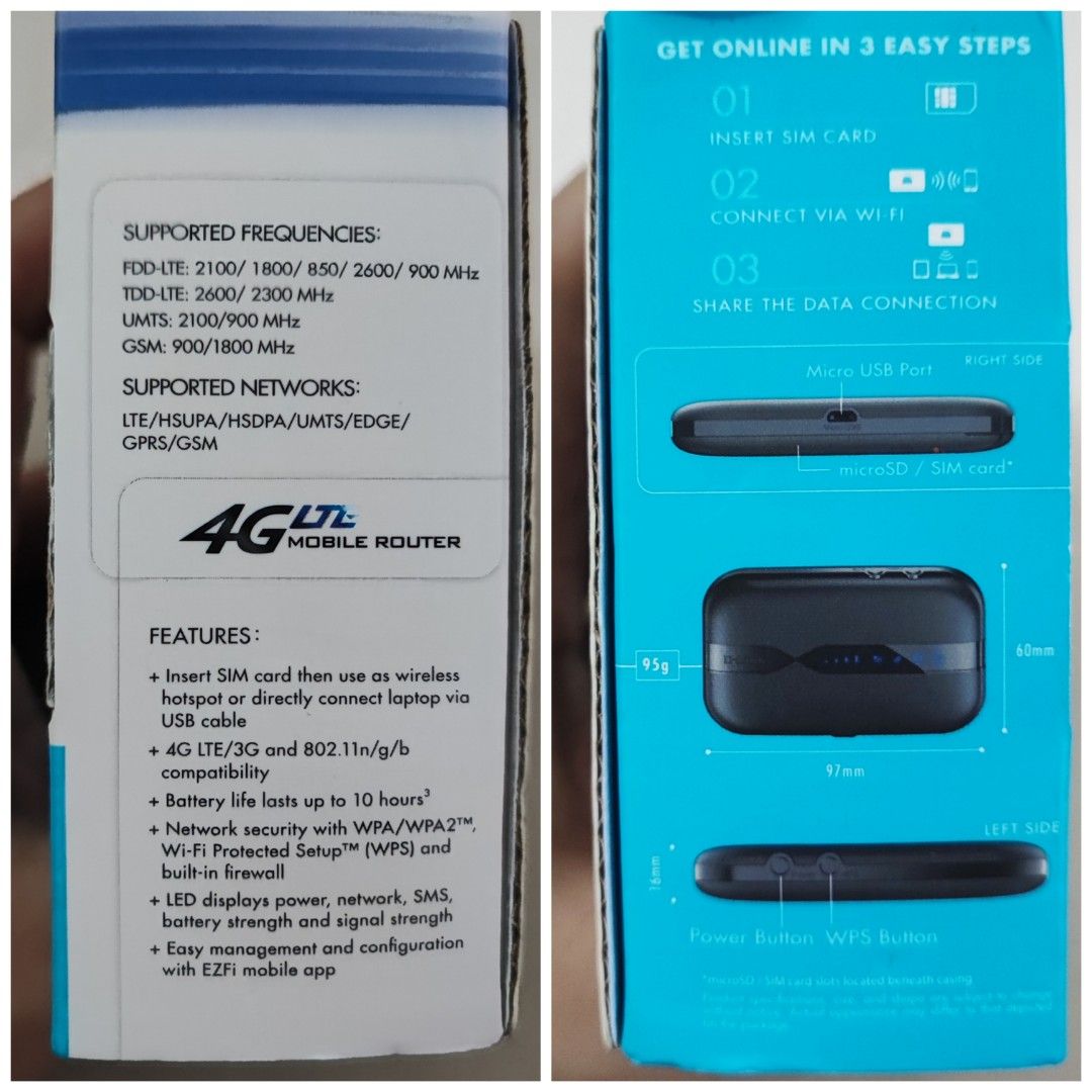 D-Link Pocket WiFi - DWR-932C-E1 N300 4G/LTE WiFi Mobile Modem Router ...