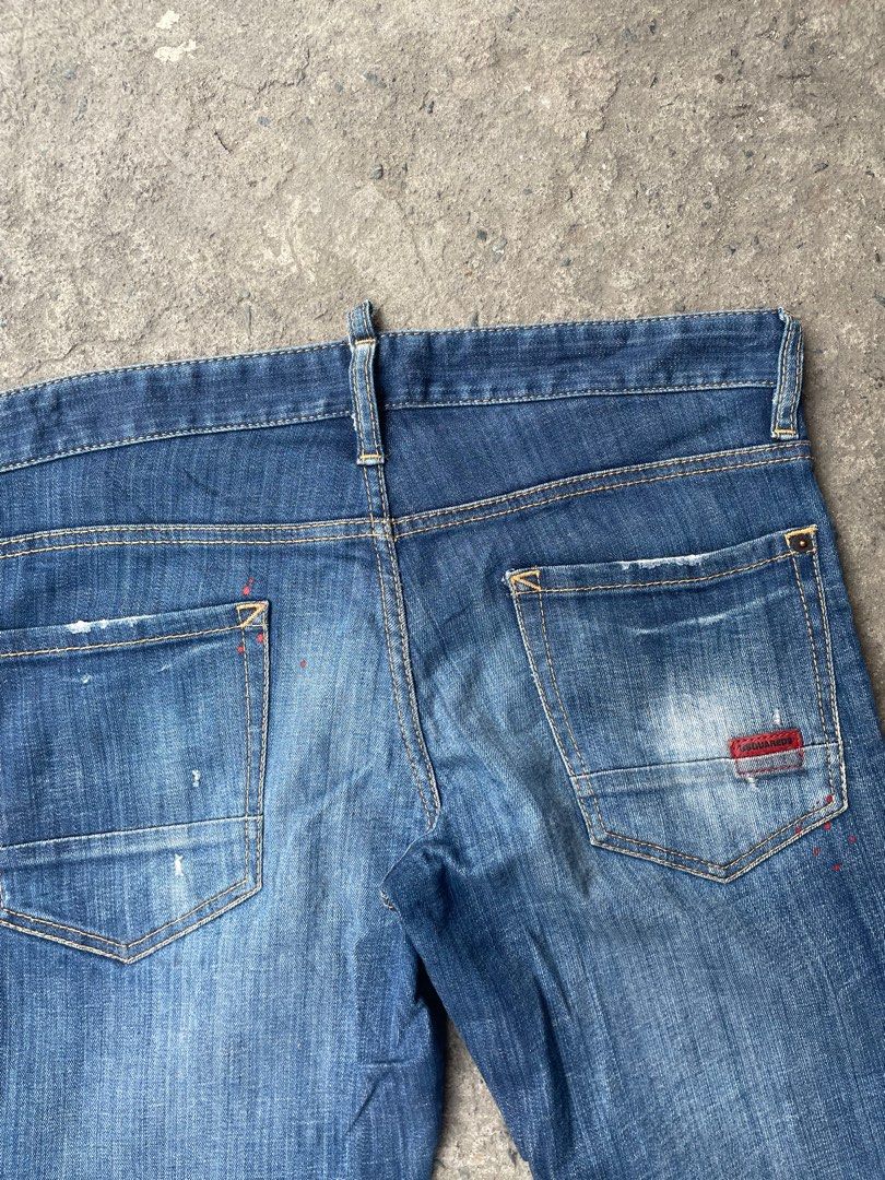 DSQUARED PAINT SPLATTER BUTTONFLY DENIM JEANS, Men's Fashion, Bottoms ...