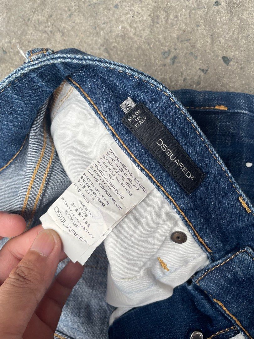 DSQUARED PAINT SPLATTER BUTTONFLY DENIM JEANS, Men's Fashion, Bottoms ...