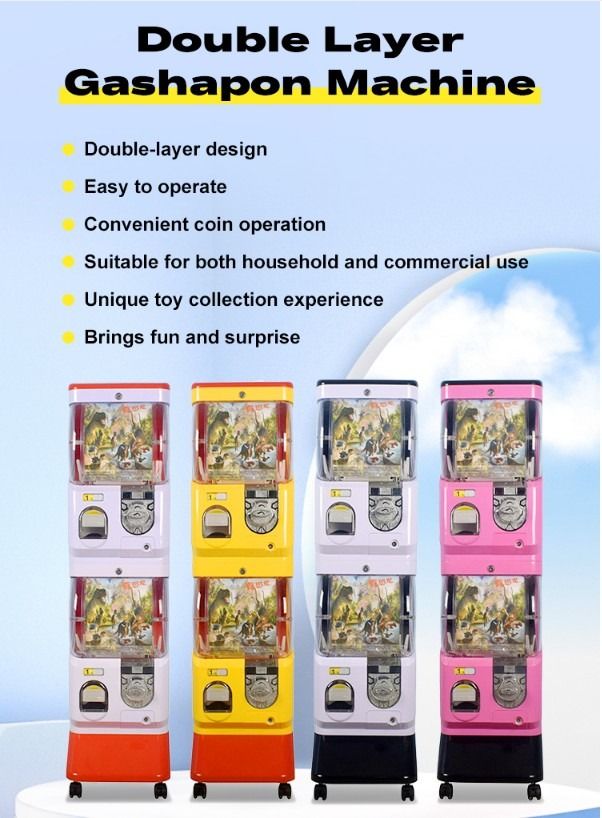Electronic Coin Operated Double-layer Kids Gumball Capsule Gashapon ...