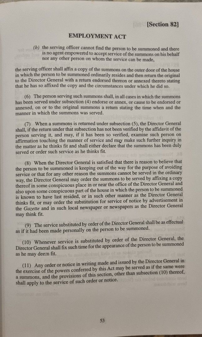 Employment Act with regulations, Hobbies & Toys, Books & Magazines ...