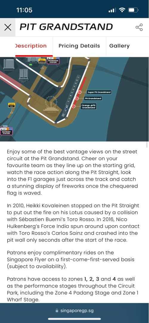 F1 Pit Grandstand Ticket (Sat 16 Sep, Section A7), Tickets & Vouchers ...