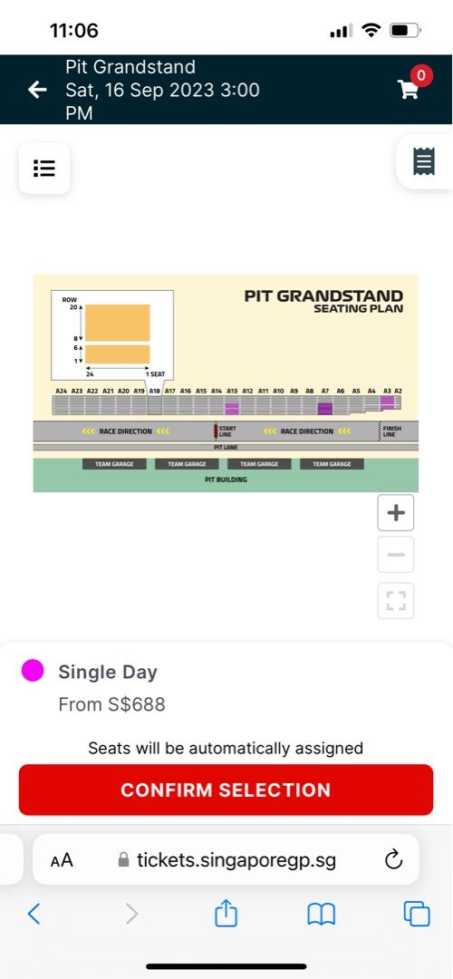 F1 Pit Grandstand Ticket (Sat 16 Sep, Section A7), Tickets & Vouchers ...