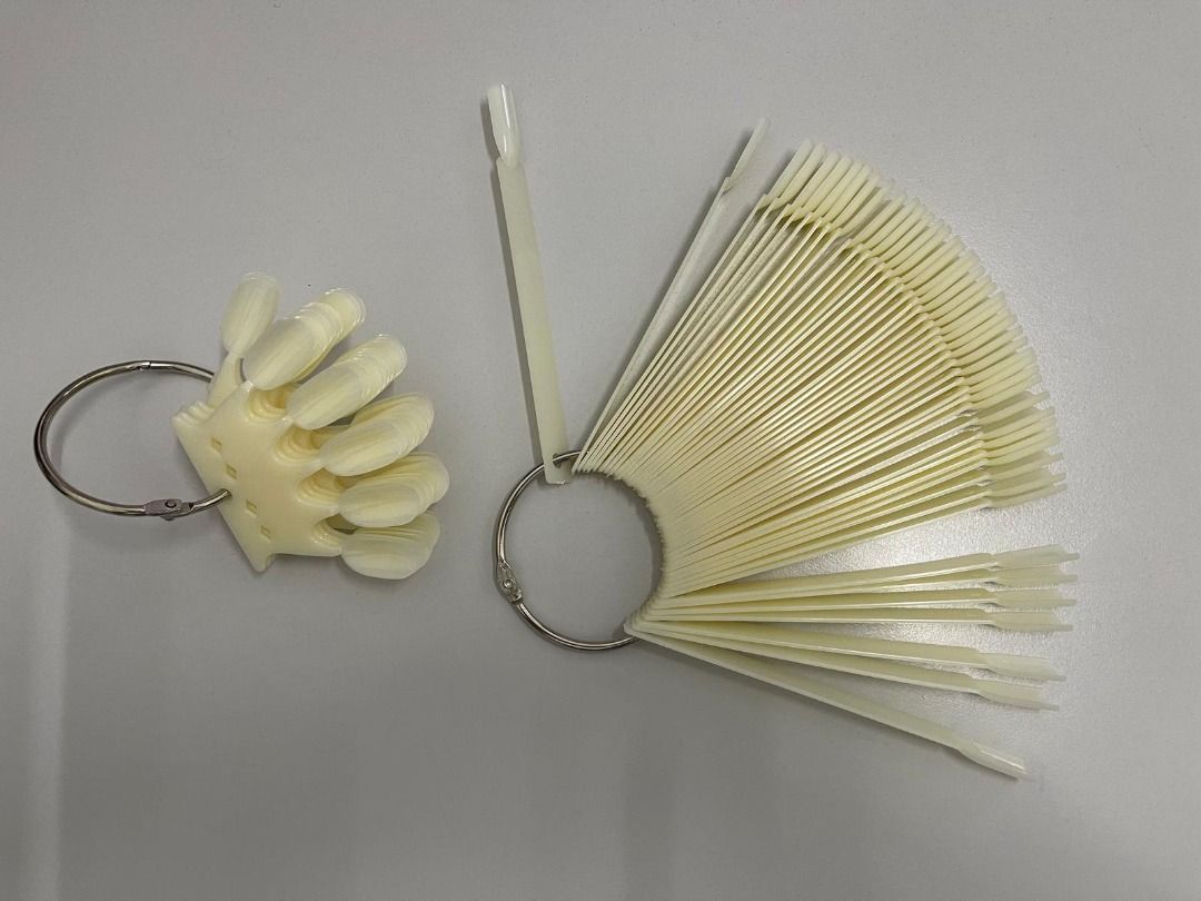 Fan & Crown Shaped Nail Natural Fake Acrylic UV Gel Polishing Display ...