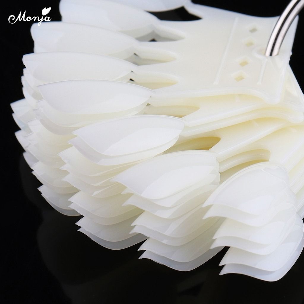 Fan & Crown Shaped Nail Natural Fake Acrylic UV Gel Polishing Display ...