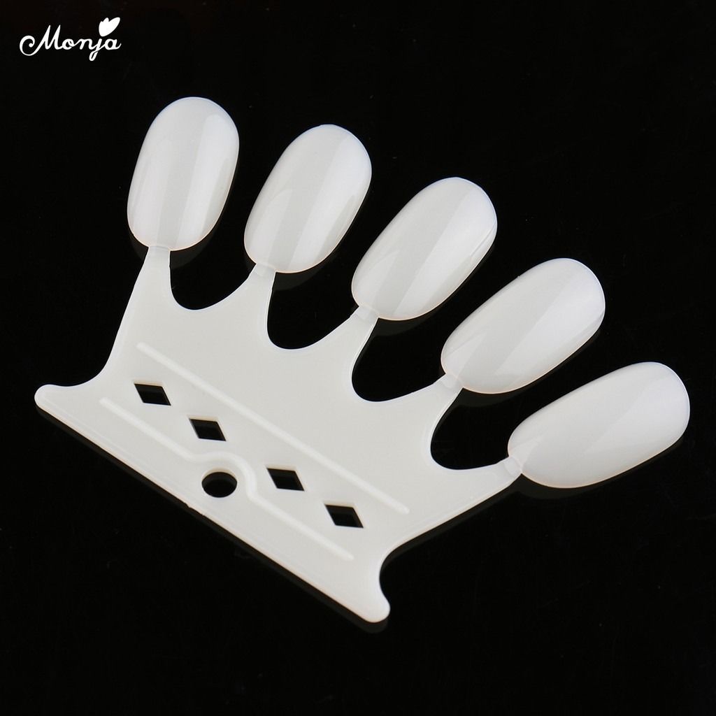 Fan & Crown Shaped Nail Natural Fake Acrylic UV Gel Polishing Display ...