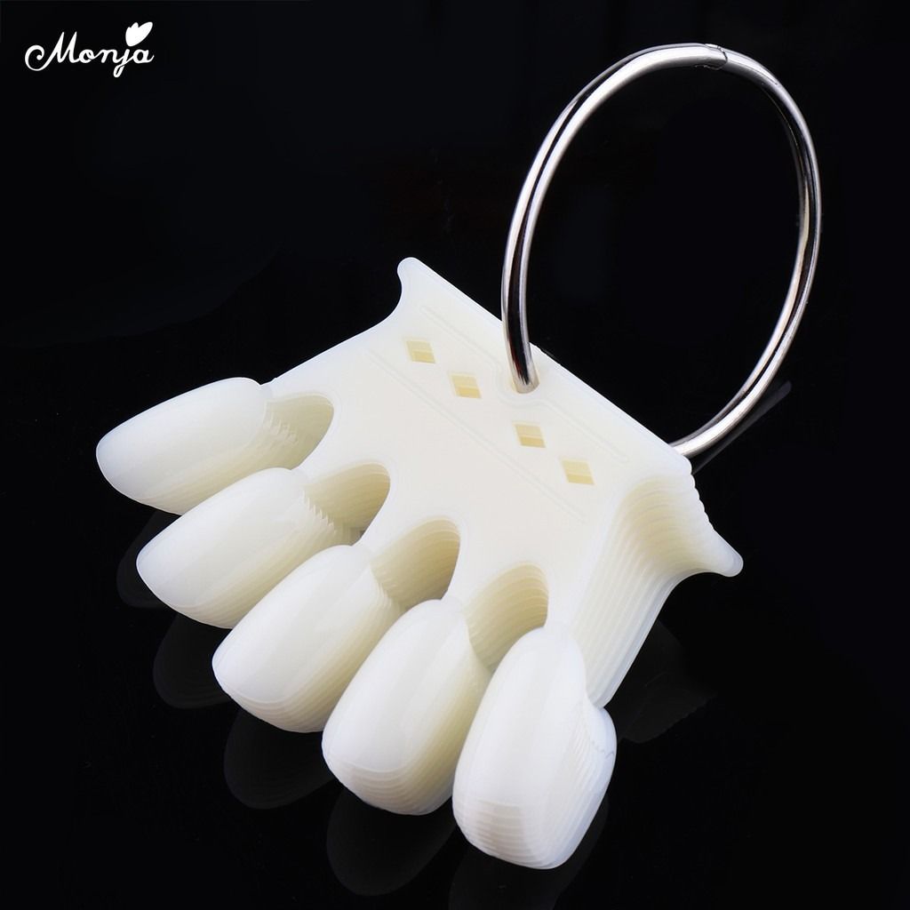 Fan & Crown Shaped Nail Natural Fake Acrylic UV Gel Polishing Display ...