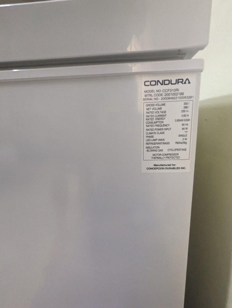 Freezer inverter Condura 10 cubic, TV & Home Appliances, Kitchen ...
