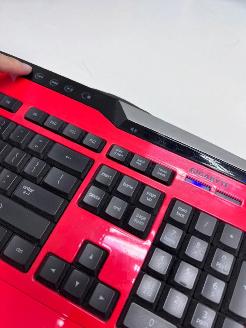 Gigabyte Gaming Keyboard Professional Red for Computer PC Laptop (USED ...