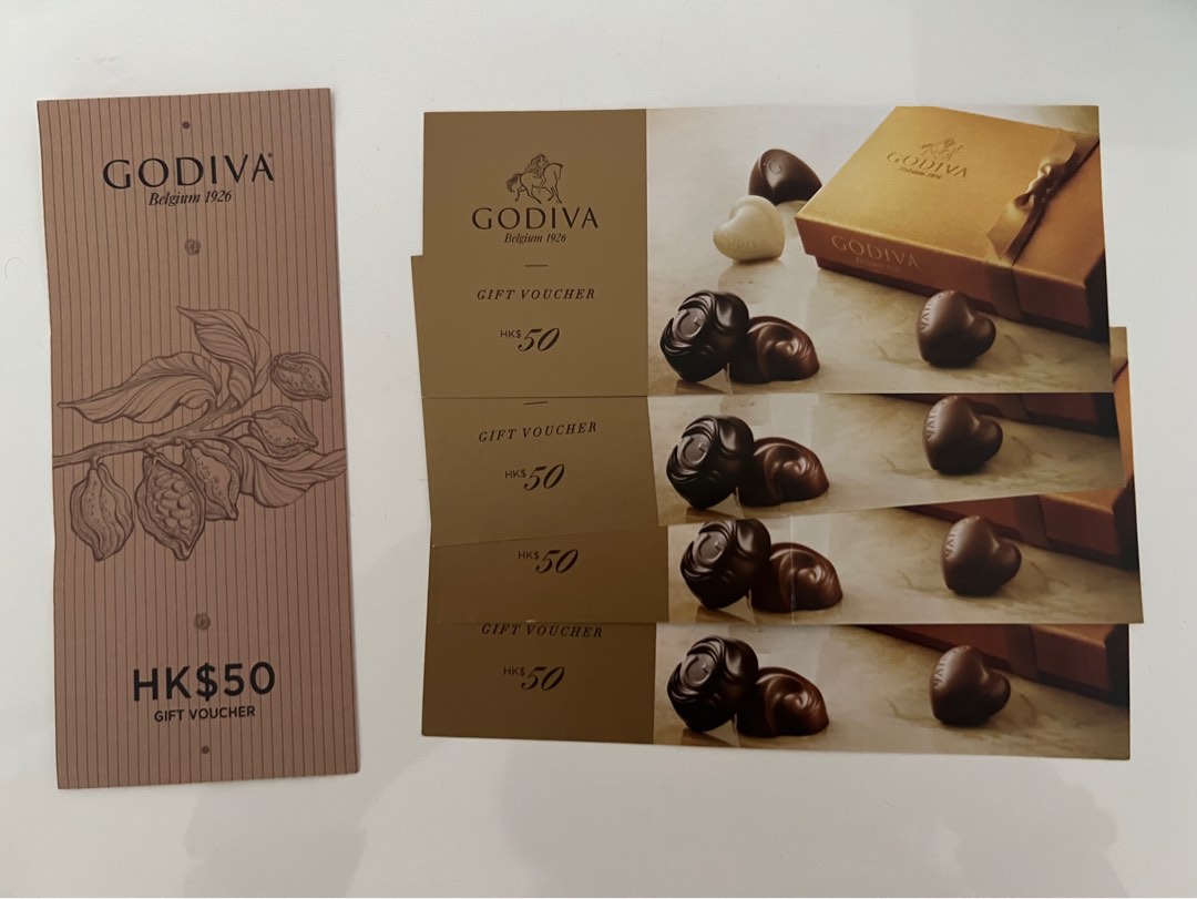 Godiva $50 Voucher, 門票＆禮券, 現金券、兌換券、禮券 - Carousell