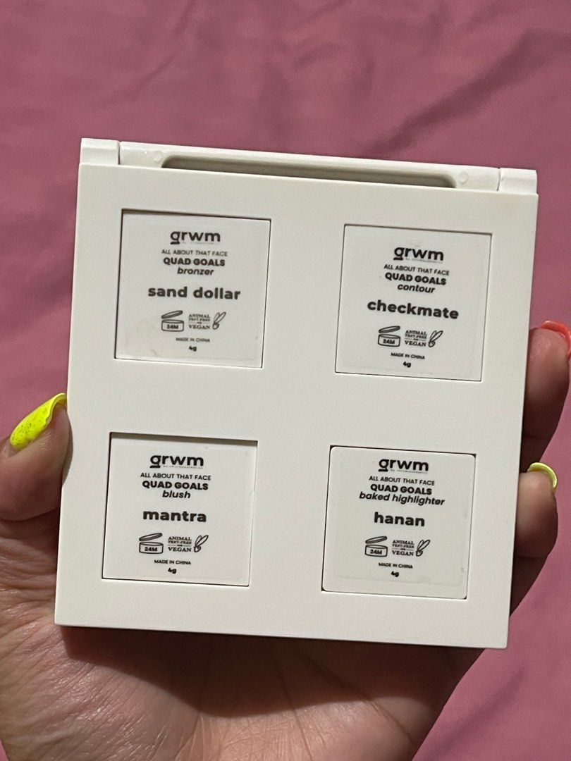 GRWM Cosmetics Quad Goals with case, Beauty & Personal Care, Face ...