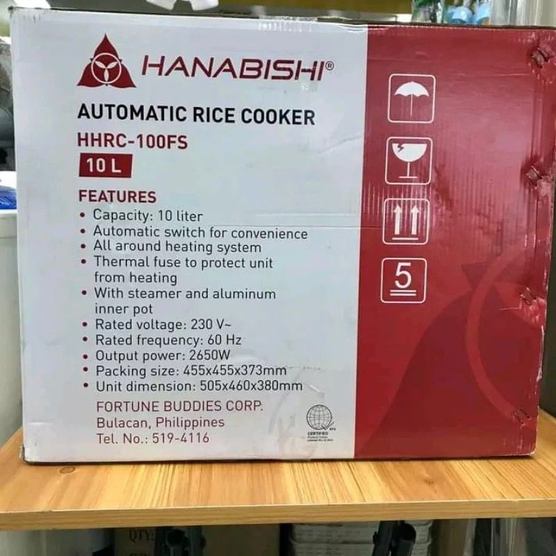 Hanabishi Rice Cooker 10 Liters / 62 Cups, TV & Home Appliances ...