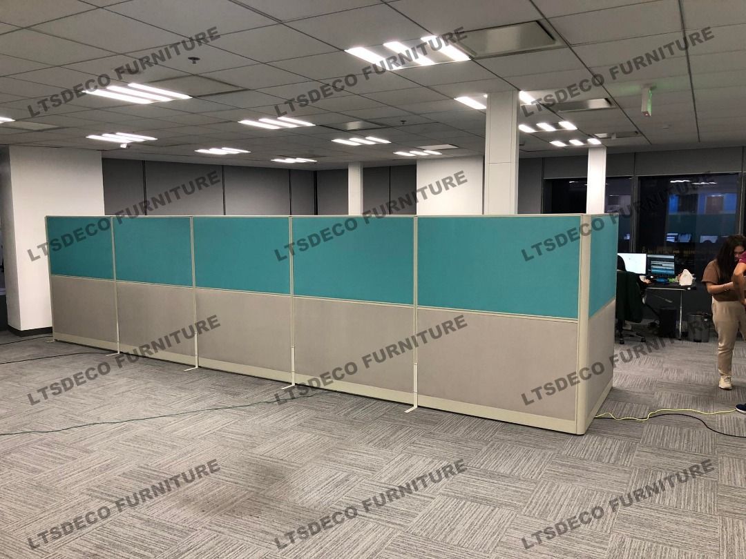 HIGH PANEL DIVIDER FABRIC MODULAR PARTITION OFFICE FURNITURE CUBICLES ...