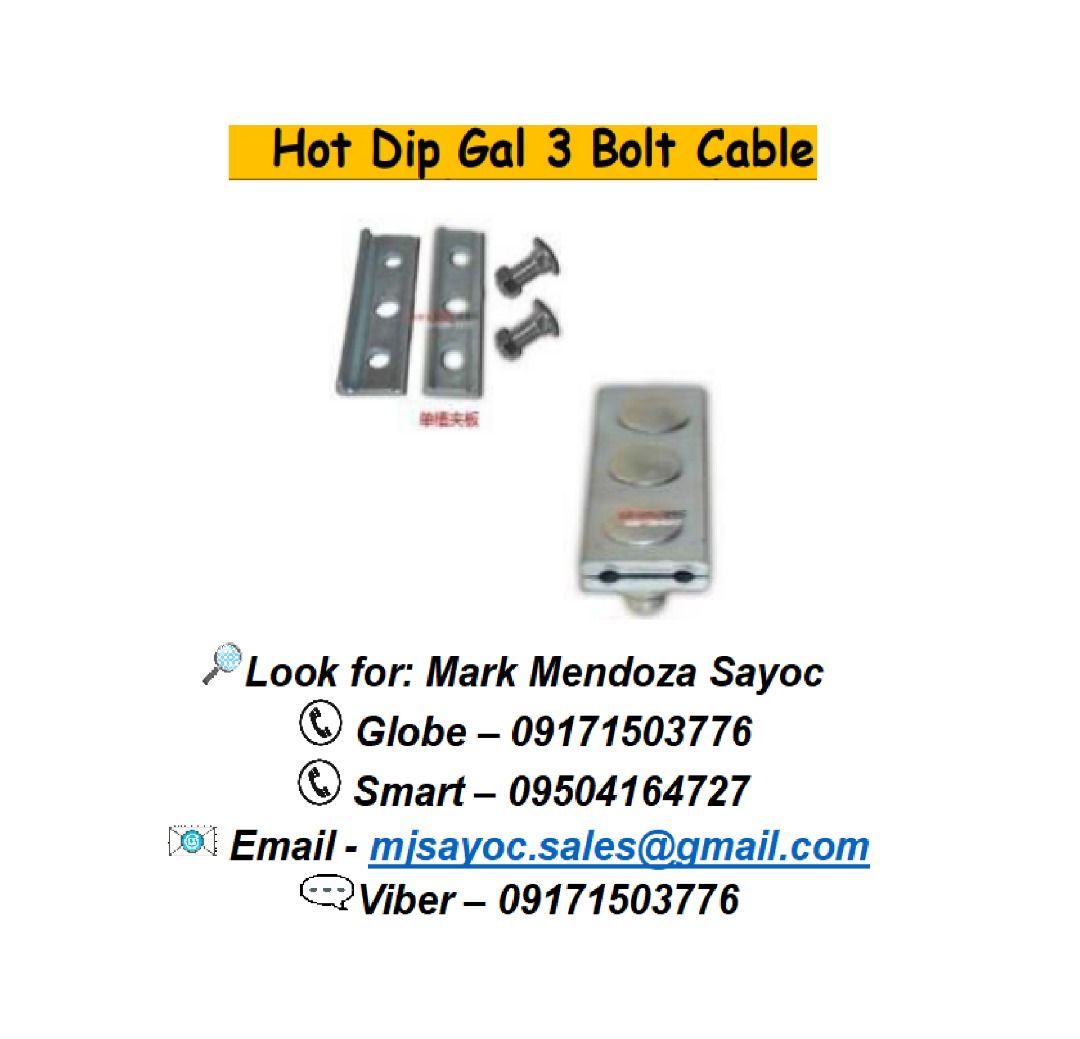Hot Dip Gal 3 Bolt Cable, Commercial & Industrial, Construction Tools ...