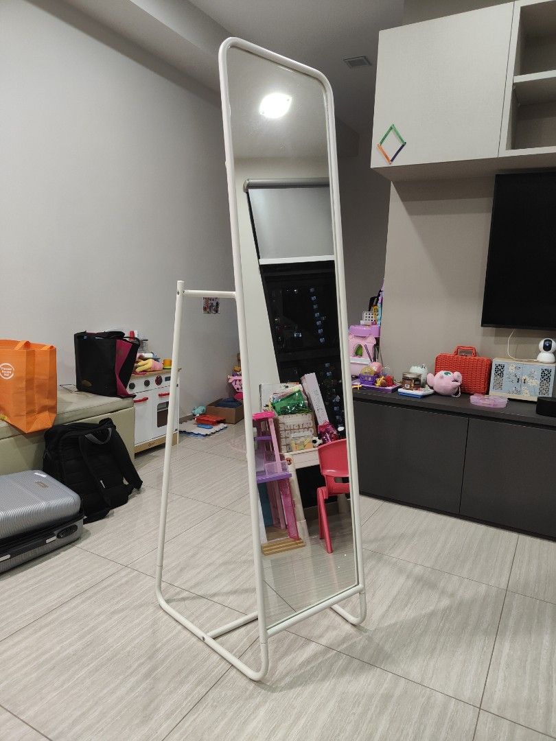 IKEA Knapper Standing Mirror (White stand mirror), Furniture & Home ...