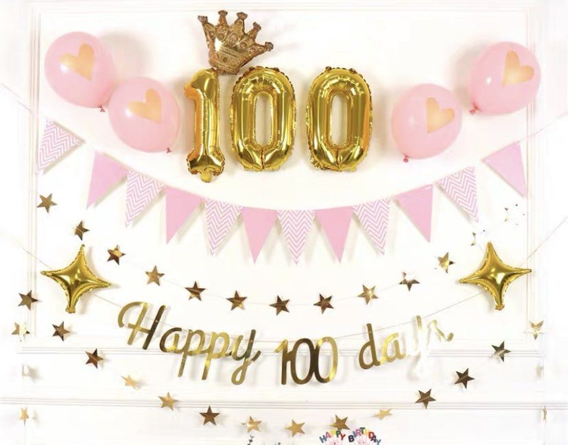 INSTOCK 100 day birthday party decoration | 100 day balloons | happy ...