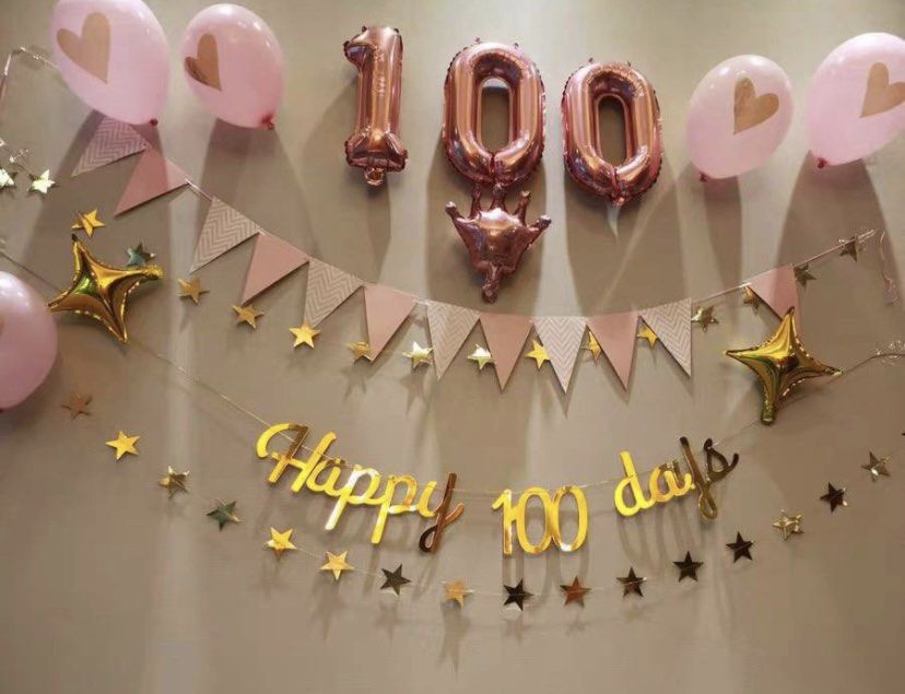 INSTOCK 100 day birthday party decoration | 100 day balloons | happy ...