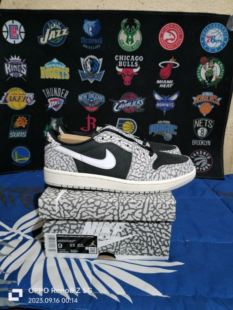 j1 low og black cement, Men's Fashion, Footwear, Sneakers on Carousell