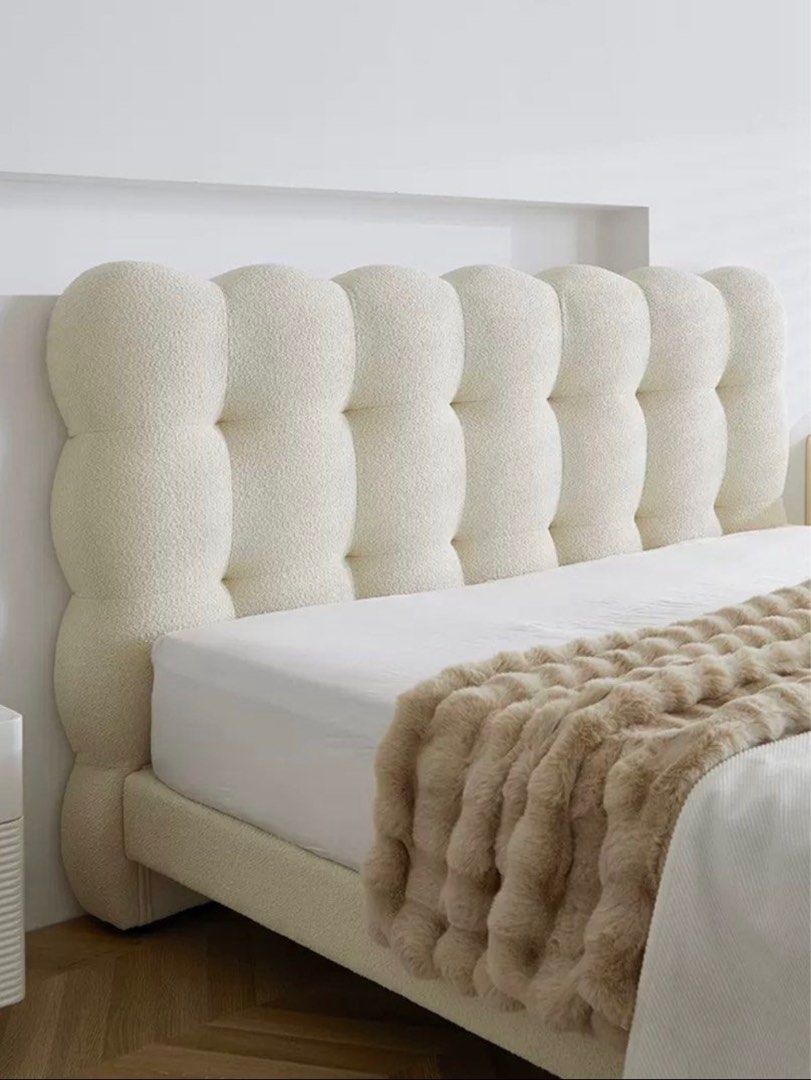 JEN Modern Boucle Bedframe, Furniture & Home Living, Furniture, Bed ...