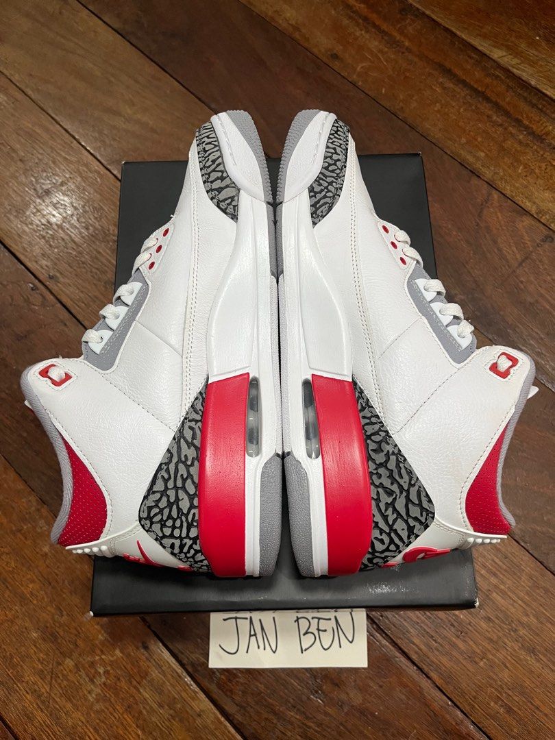 Jordan 3 Fire Red, Men's Fashion, Footwear, Sneakers on Carousell