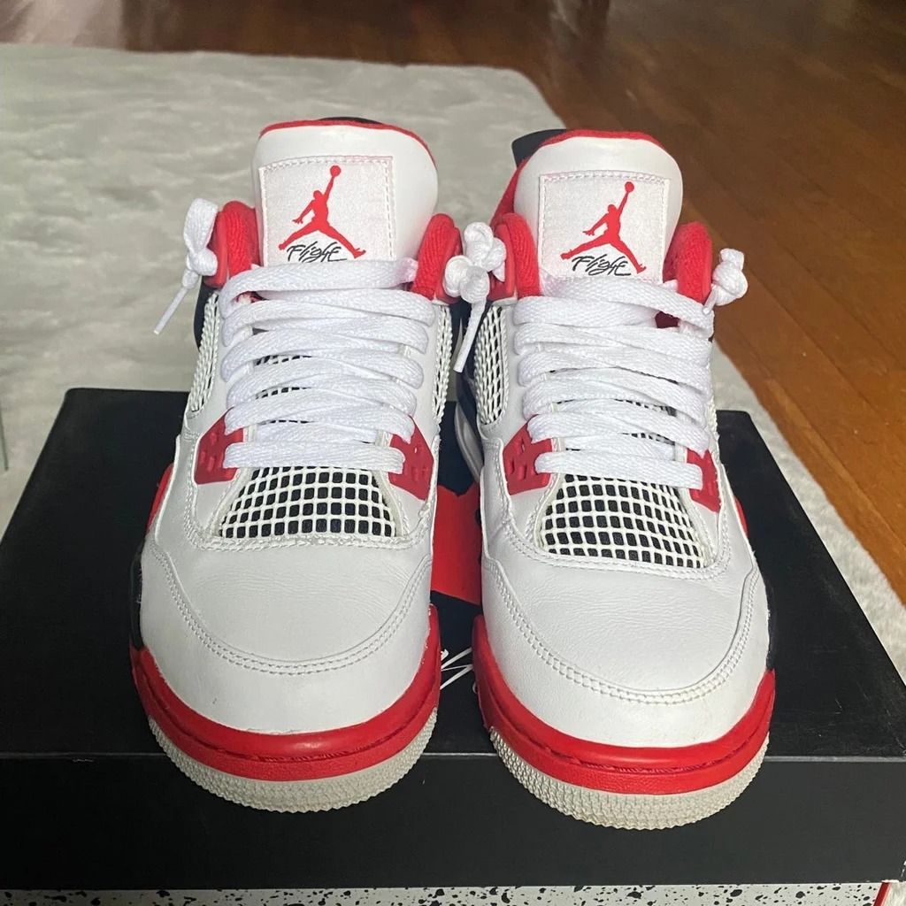 Jordan 4 Retro Fire Red, Men's Fashion, Footwear, Sneakers on Carousell