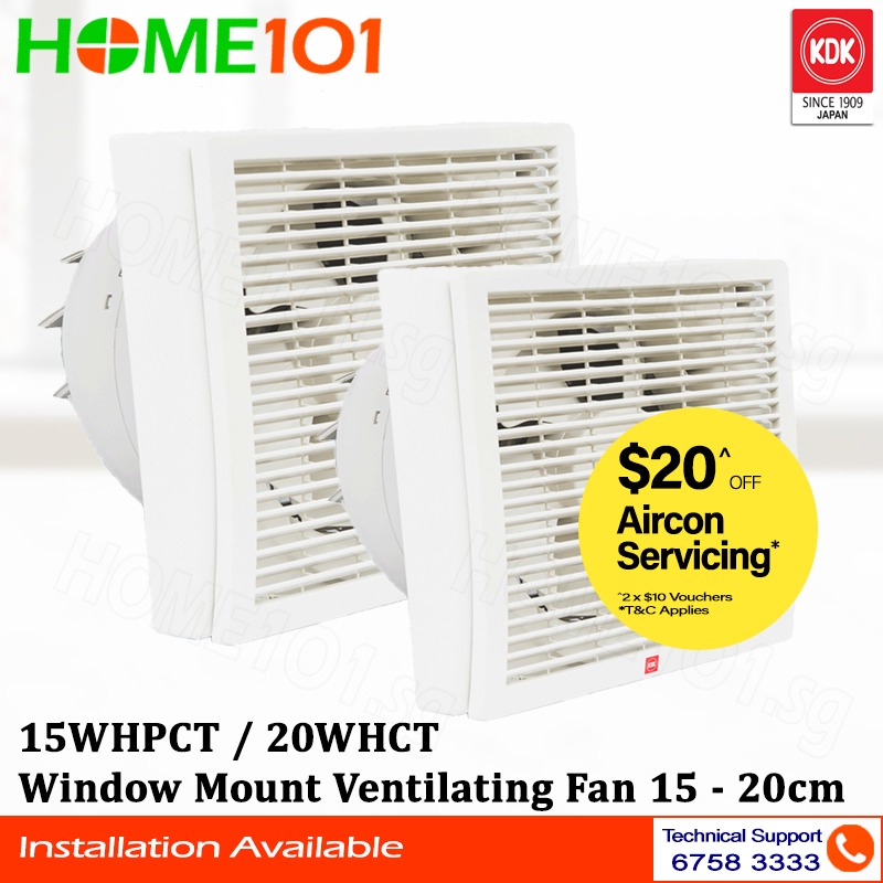 KDK Window Mounted Ventilating Fan 15cm / 20cm [15WHPCT][20WHCT ...
