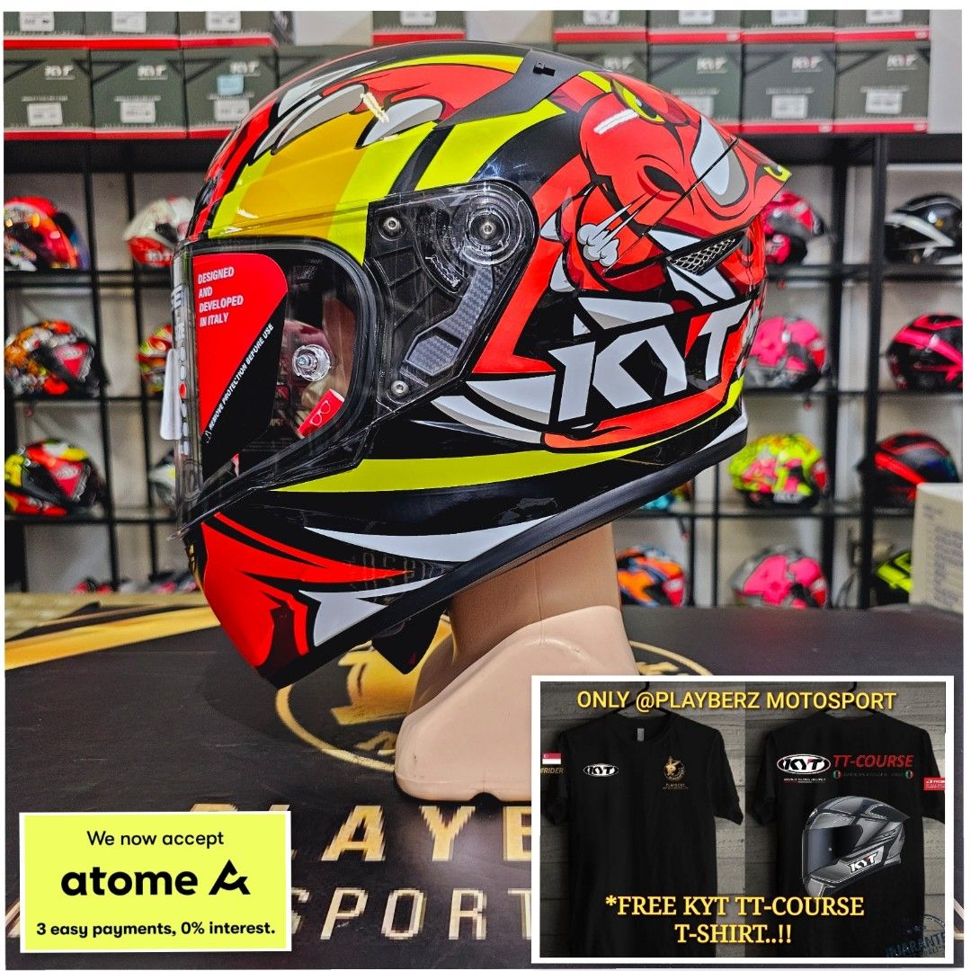 KYT TT-COURSE RHINO HELMET, Motorcycles, Motorcycle Accessories on Carousell