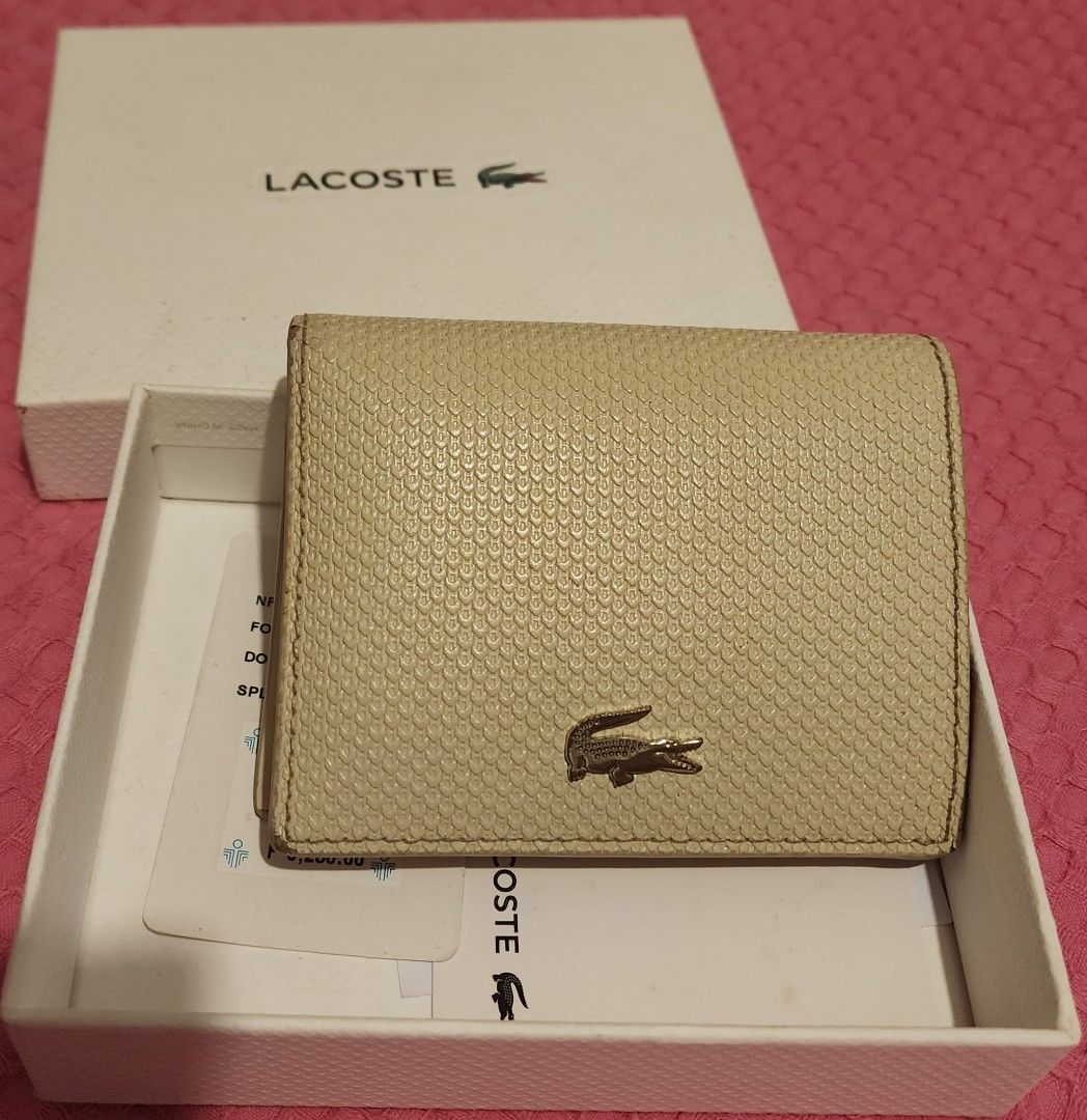 Lacoste bifold wallet with coin, Luxury, Bags & Wallets on Carousell