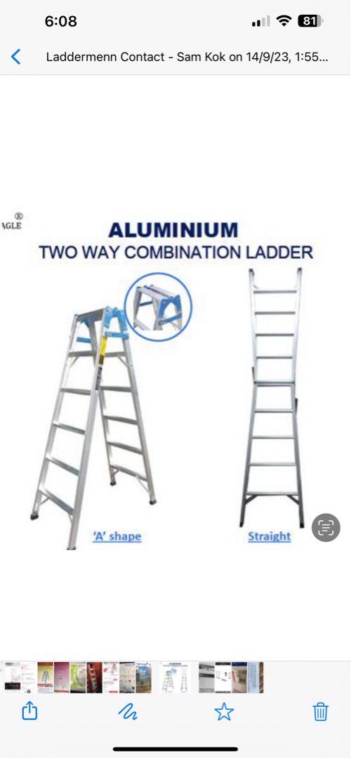 LADDERMENN ALUMINIUM TWO WAY COMBINATION LADDER (4 STEPS TO 8 STEPS ...