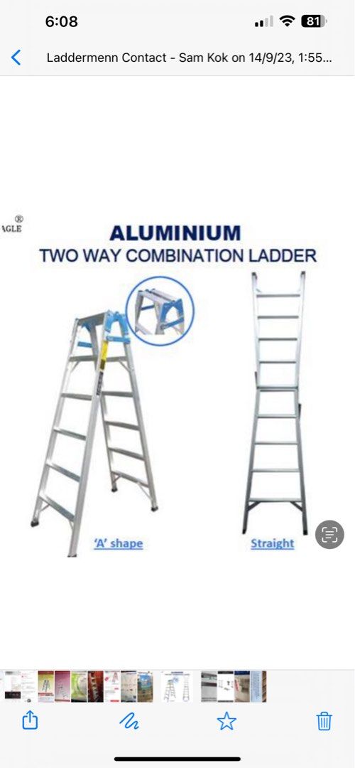 LADDERMENN ALUMINIUM TWO WAY COMBINATION LADDER (4 STEPS TO 8 STEPS ...