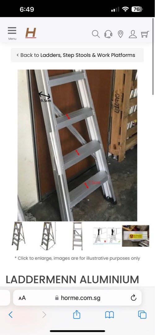 LADDERMENN ALUMINIUM HEAVY DUTY A-SHAPE STEP LADDER (4 STEPS TO 24 ...