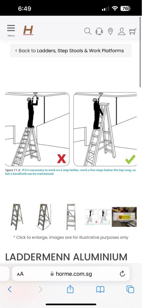 LADDERMENN ALUMINIUM HEAVY DUTY A-SHAPE STEP LADDER (4 STEPS TO 24 ...