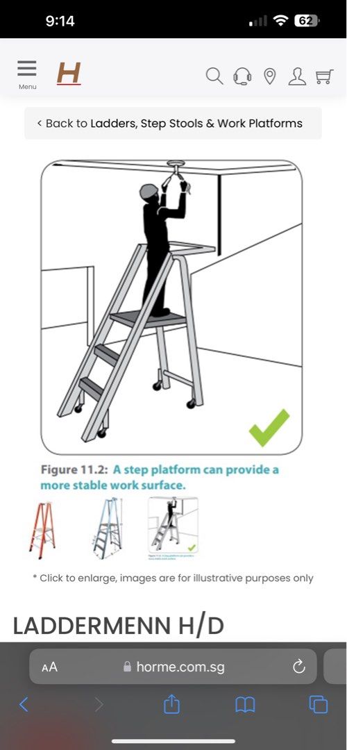 Laddermenn fiberglass platform ladder, Furniture & Home Living, Home ...