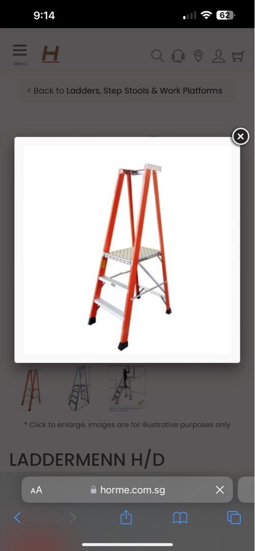 Laddermenn fiberglass platform ladder, Furniture & Home Living, Home ...