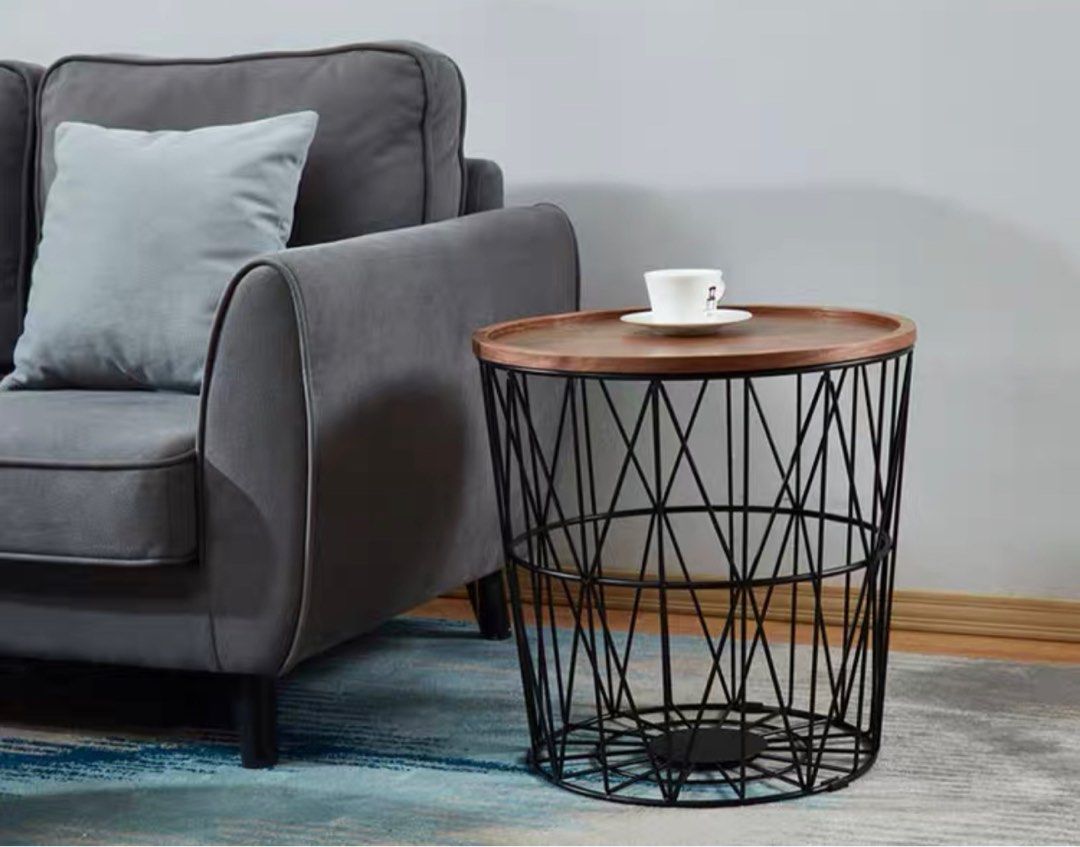 LERTON Rustic Round Coffee Table, Furniture & Home Living, Furniture ...