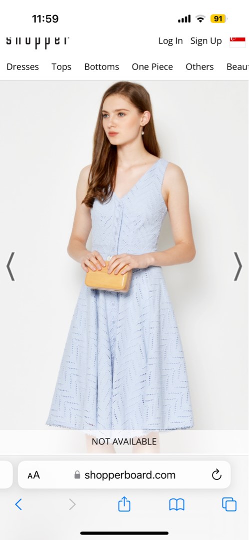 Love & Bravery Bianna Midi Eyelet Dress in light blue, Women's Fashion ...