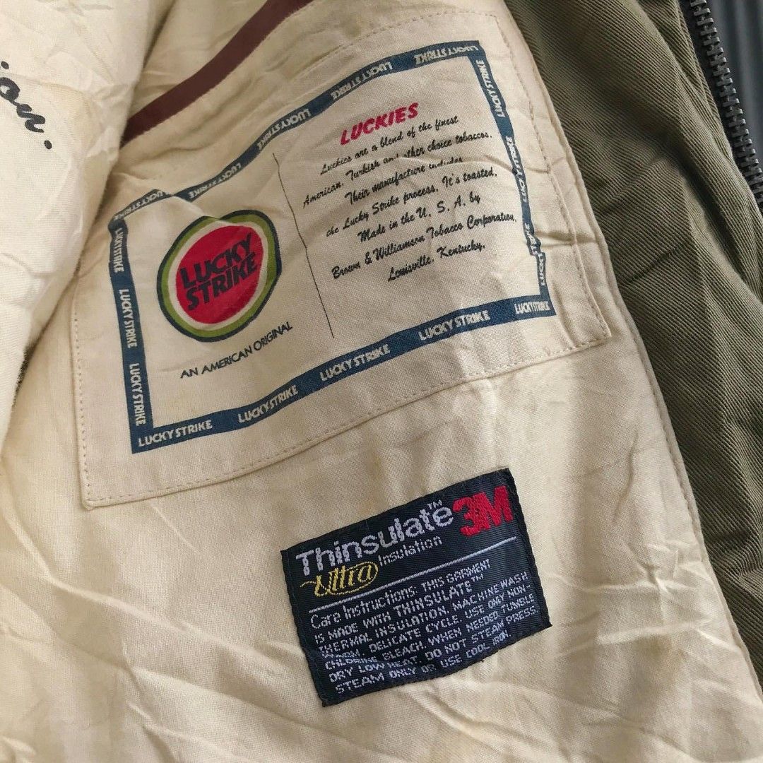 Lucky Strike B3 Cockpit USA Flight Bomber Jacket Thinsulate Original ...