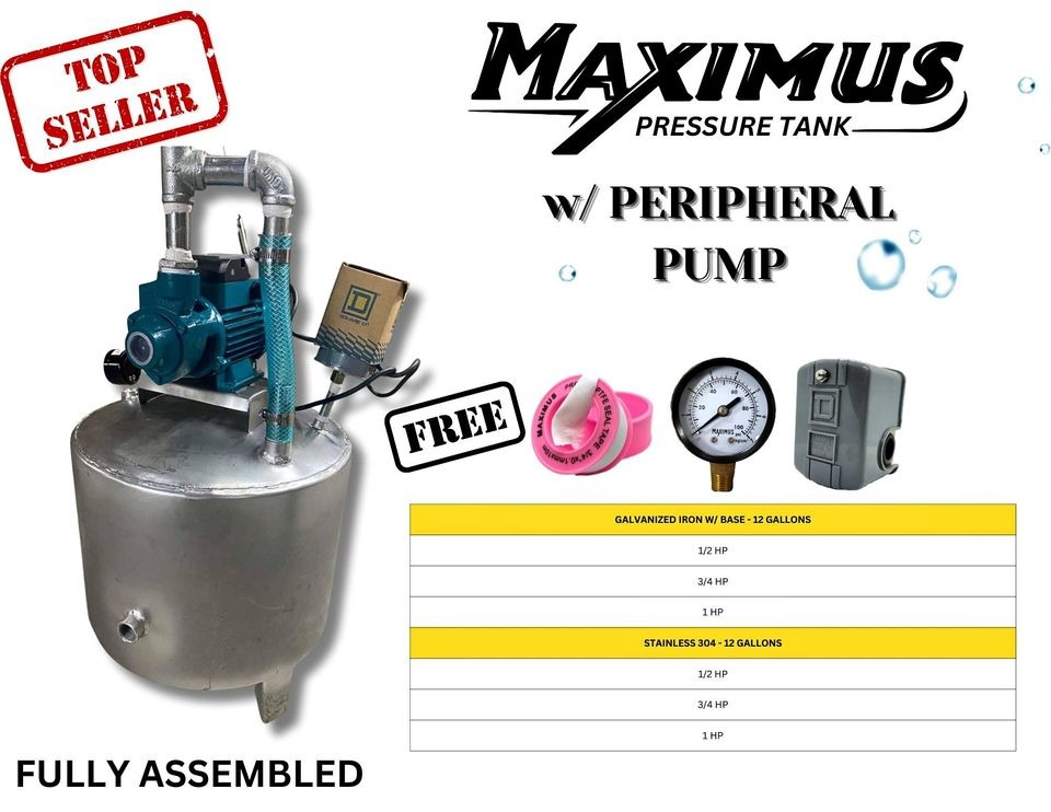 MAXIMUS PRESSURE TANK with PERIPHERAL PUMP, Commercial & Industrial ...