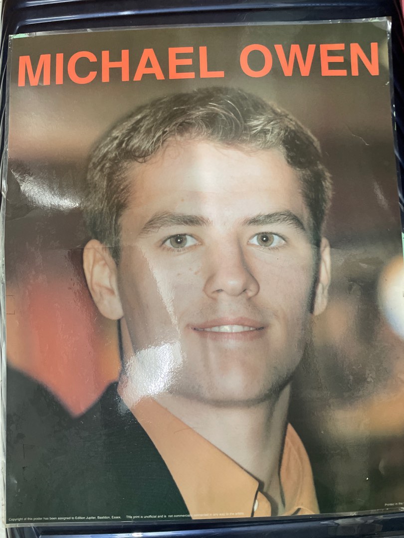 micheal owen poster (at aged 19), 興趣及遊戲, 收藏品及紀念品, 明星周邊 - Carousell