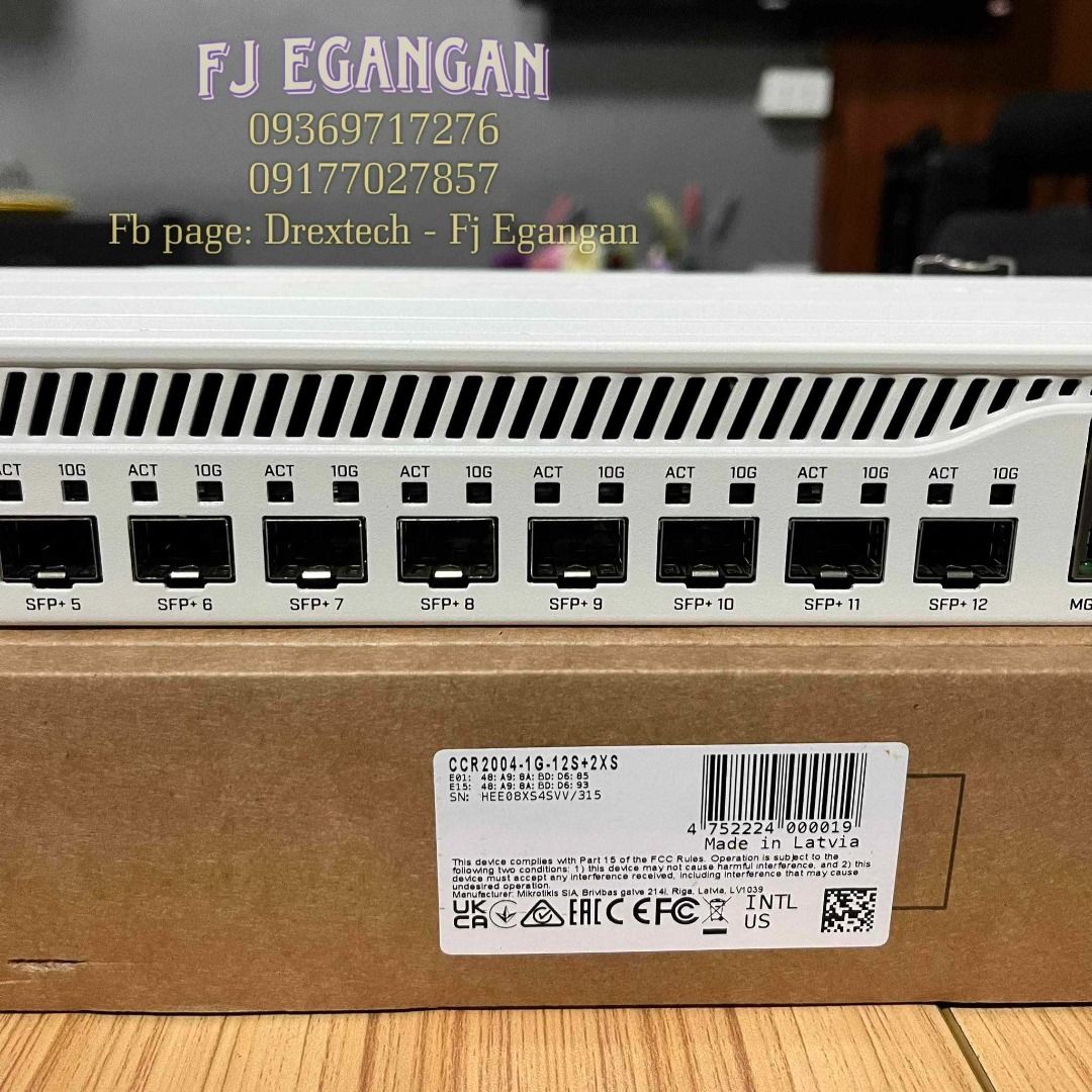 Mikrotik CCR2004-1G-12S+2XS 1U rackmount, 12 x 10G SFP+ and 2 x 25G ...