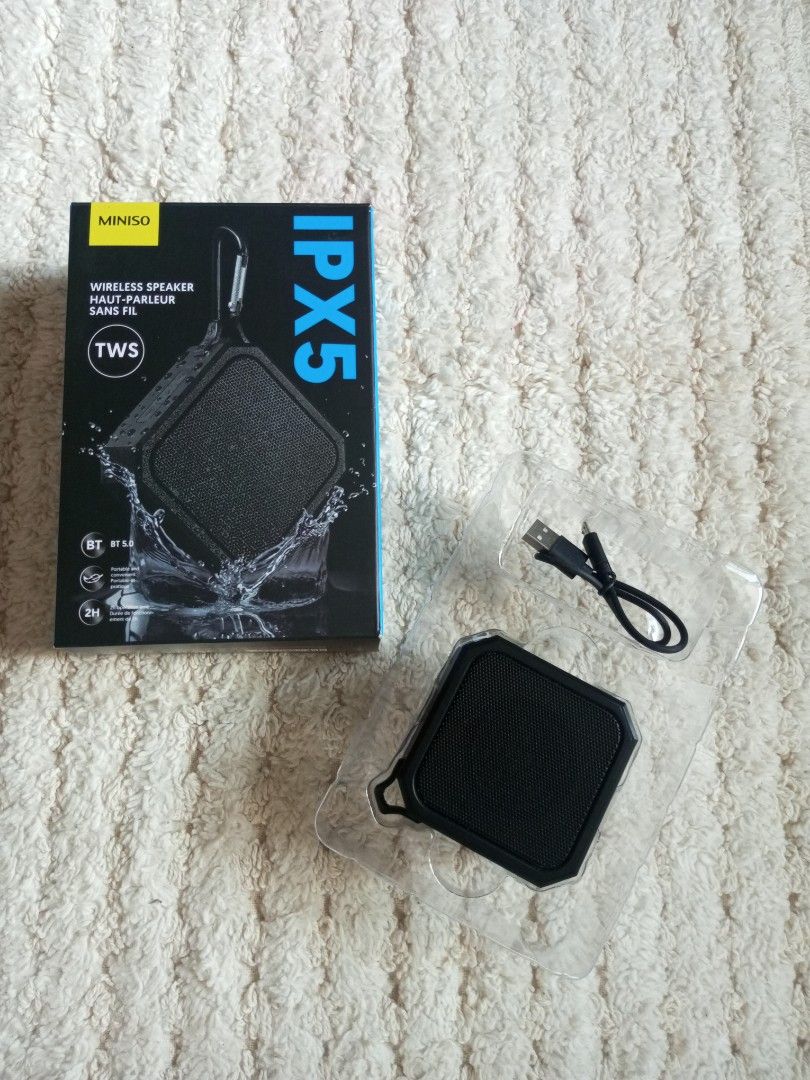 Miniso iPX5 wireless speaker, Audio, Soundbars, Speakers & Amplifiers on Carousell