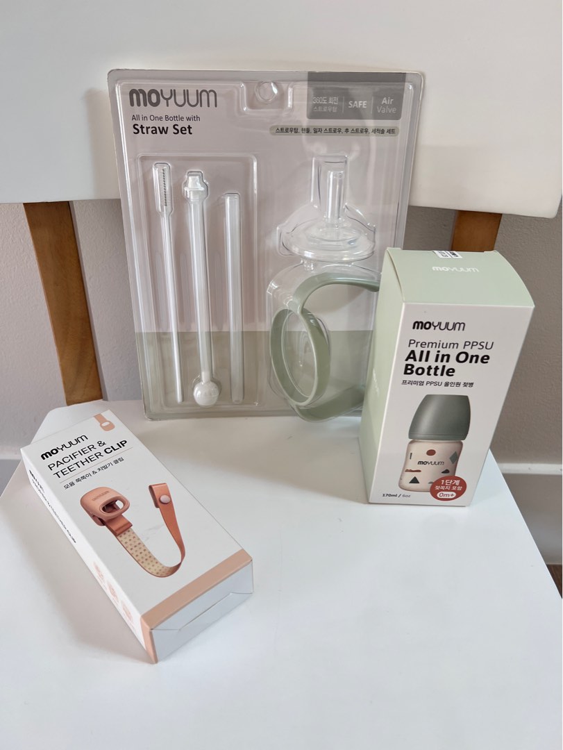 Moyuum Bottle with Nipples + Pacifier Clip, Babies & Kids, Nursing ...