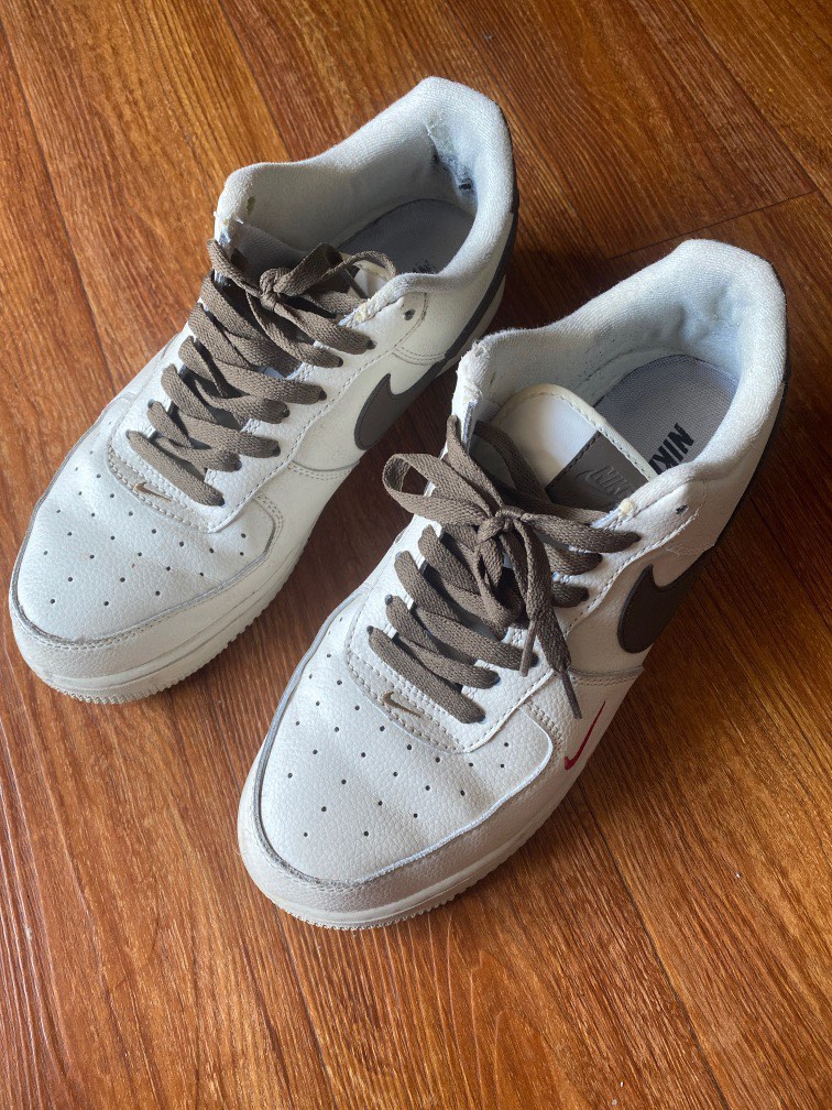 Nike Air Force 1 Milk coffee color net red ins Men's sneakers street ...