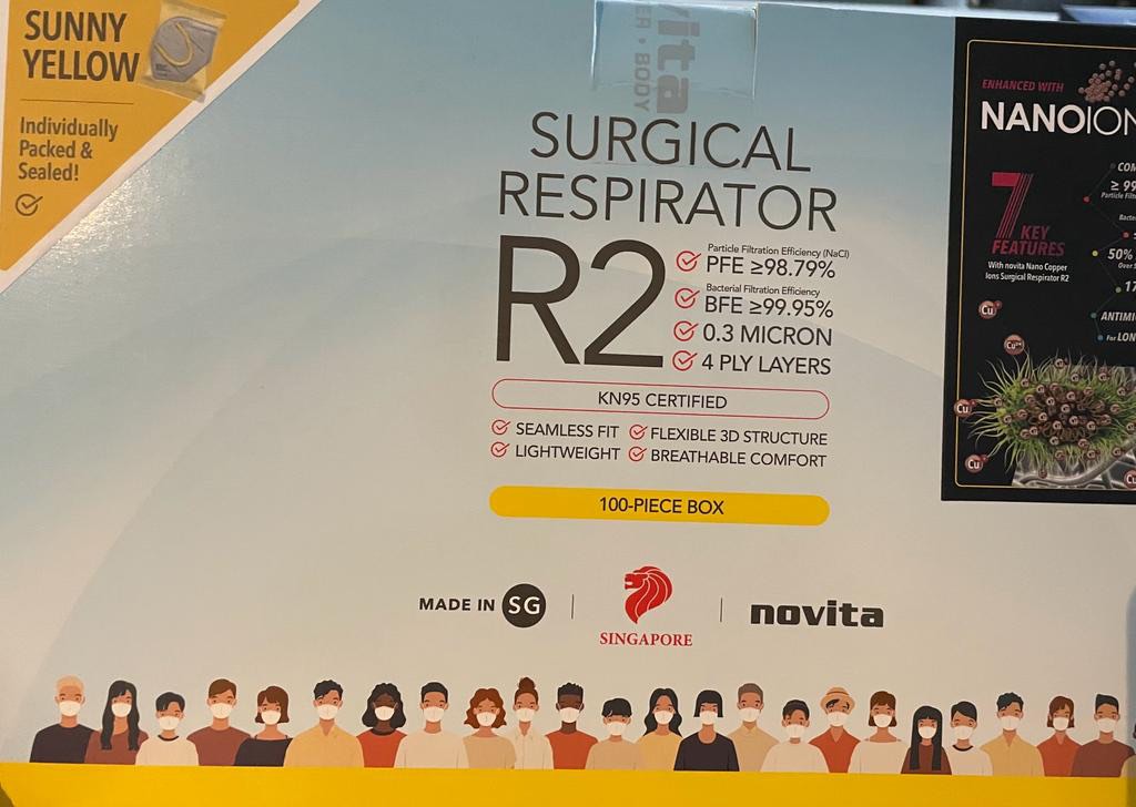 Novita R2 surgical respirator, Health & Nutrition, Face Masks & Face ...