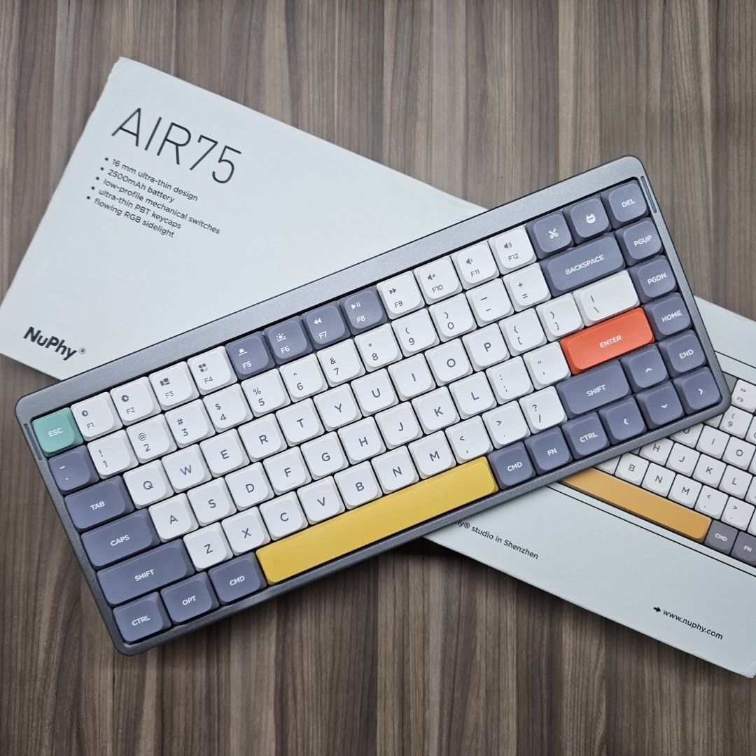 NuPhy Air75 V1 Wireless Mechanical Keyboard (Brown), Computers & Tech ...