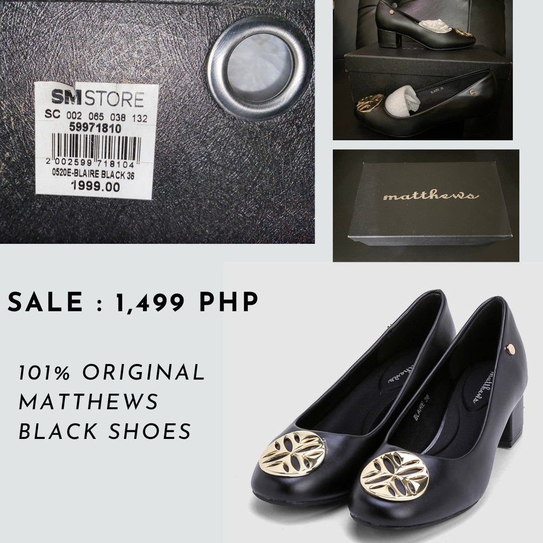 ORIGINAL MATTHEWS BLACK SHOES, Women's Fashion, Footwear, Heels on ...