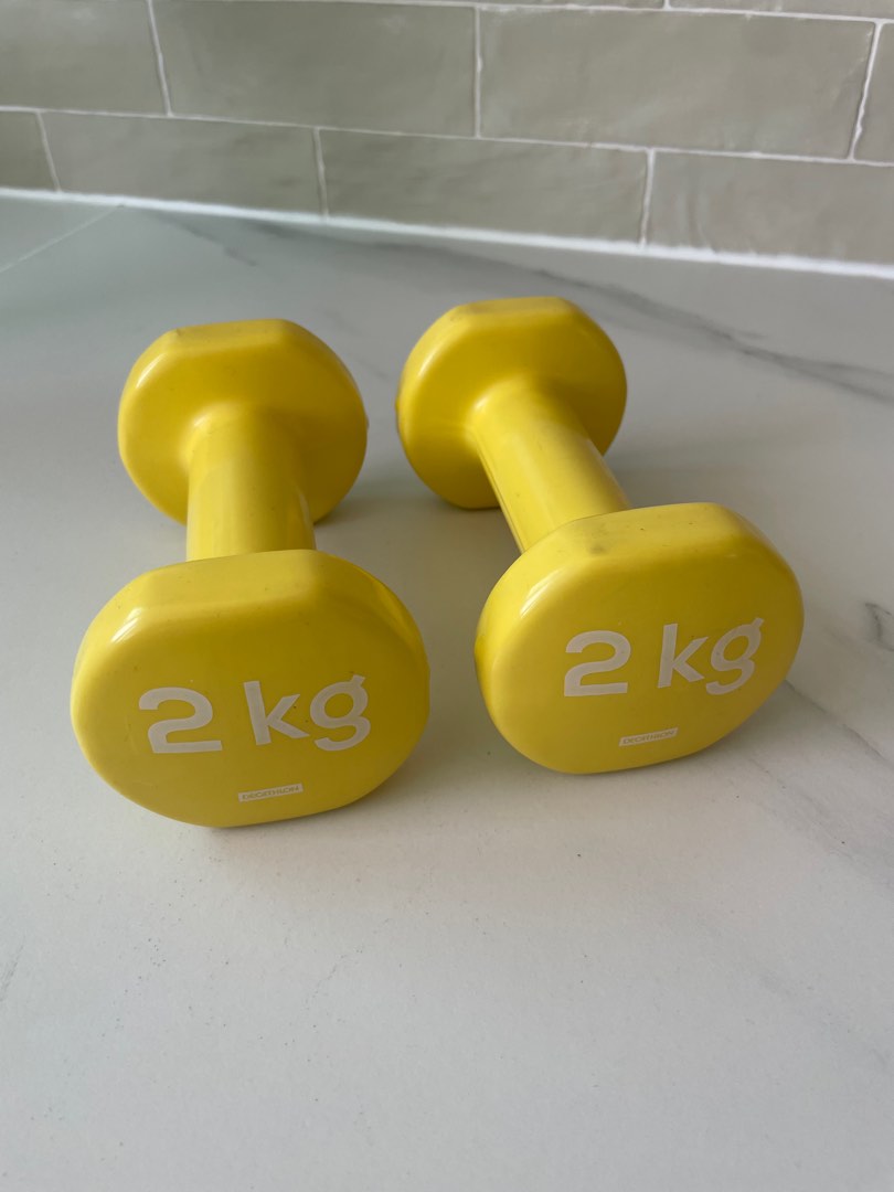 Pair of 2kg weights, Sports Equipment, Exercise & Fitness, Weights ...