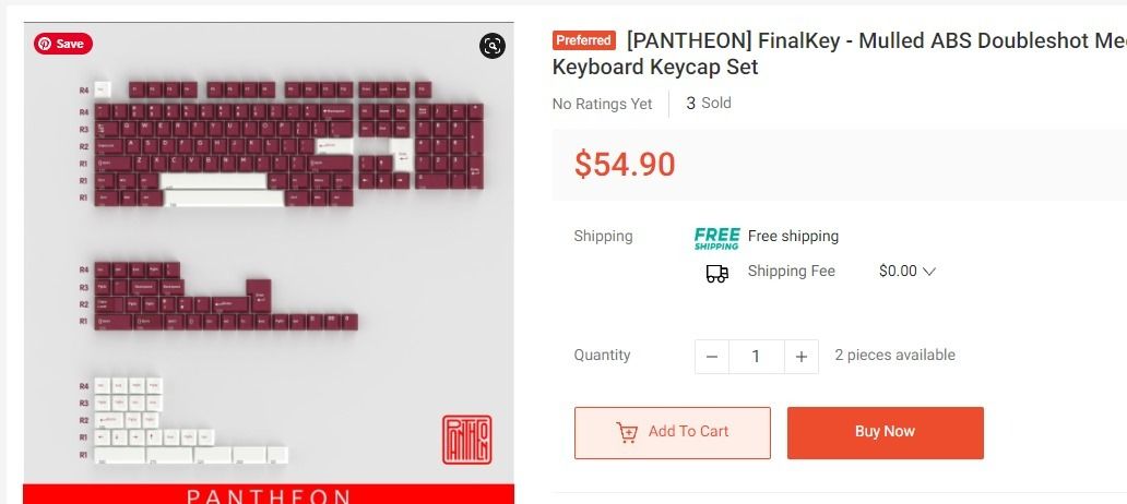 PANTHEON] FinalKey - Mulled ABS Doubleshot Mechanical Keyboard(68pcs ...